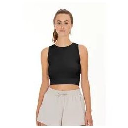 ENDURANCE ATHLECIA Funktionstop ATHLECIA "Horigami", Damen, Gr. L/XL, schwarz, 95% Nylon, 5% Polyester, Fischgratmuster, kurz, Rundhals, Tops, im bequemen Seamless-Design