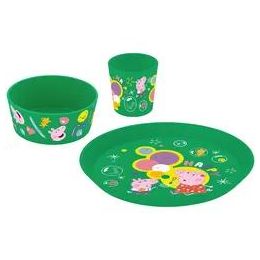 Kindergeschirr-Set Koziol "CONNECT PEPPA PIG POP", gr&uuml;n (organic spring gr&uuml;n), 3 Stk., Kunststoff, Geschirr-Sets, (Kleiner Teller + Schale + Becher), melaminfrei