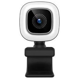 Hyrican Webcam "Hyrican ST-CAM554 UHD Webcam 3840x2160 Pixel mit Ringlicht 12MP", wei&szlig;, Camcorder