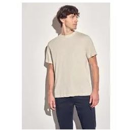 T-Shirt Street One MEN, Herren, Gr. 3XL, beige (basic beige), Web, 100% Baumwolle, unifarben, normal normal, Rundhals, B&uuml;ndchen, Shirts T-Shirt, aus reiner Baumwolle