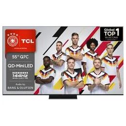 TCL Mini-LED-Fernseher "55Q7CX1", Energieeffizienz: F (A-G), schwarz, 55, Fernseher, Audio von Bang & Olufsen, Dolby Vision, Smart TV, Apple TV, 4K HDR