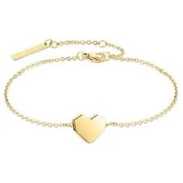 Armband Liebeskind Berlin "Schmuck Edelstahl Armkette Urban Heart Herz", gold (gelbgoldfarben), Armb&auml;nder, Damen, 21cm, Edelstahl, Armband