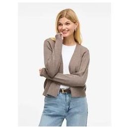 Cardigan Vila "VIRIL SHORT L/S KNIT CARDIGAN-NOOS", Damen, Gr. M, falcon detail:melange, Feinstrick, Obermaterial: 50% Viskose, 27% Nylon, 23% Polyester, meliert, regular fit normal, V-Ausschnitt, Rippstrickb&uuml;ndchen, Strickjacken, Materialmix, regular fit