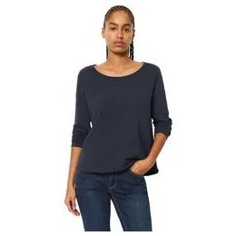 Marc O'Polo Langarmshirt MARC O'POLO DENIM "aus Organic Cotton", Damen, Gr. XXS, blau (scandinavian blau), Obermaterial: 100% Baumwolle, unifarben, regular fit, Rundhals, Rollkante, Shirts Langarmshirt