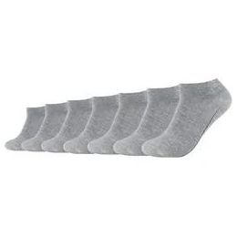 Sneakersocken Camano "7er Pack", Herren, Gr. 43-46, grau (light grau melange), 80% Baumwolle, 17% Polyamid, 3% Elasthan, uni, Socken Sneakersocken