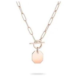 Kette mit Anh&auml;nger Liebeskind Berlin "Schmuck Edelstahl Halskette The T-Bar Plate", rosa (ros&eacute;goldfarben), Halsketten, Damen, Edelstahl, L: 45 B: 3,9mm, B:3,9mm