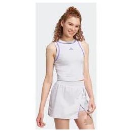 Tanktop Adidas SPORTSWEAR "ESSENTIALS COLOR-POP COTTON CROP", Damen, Gr. XXL, grau (light grau heather), Obermaterial: 93% Baumwolle, 7% Elasthan, Rundhals, Tops Tanktop