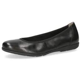 Ballerina Caprice, Damen, Gr. 37, schwarz, Nappaleder, Schuhe Ballerina, Businessschuh, Flats, Bequemschuh, Schl&uuml;pfschuh in bequemer Form