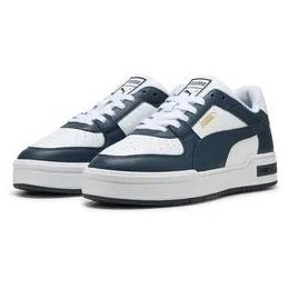 Sneaker Puma "CA PRO CLASSIC II", Damen, Gr. 45, wei&szlig; (Puma wei&szlig;, club navy, Puma team gold), Leder, unifarben, Schuhe Sneaker, mit Leder-Obermaterial, mit Mesh-Futter, mit Gummi-Laufsohle