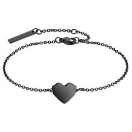 Armband Liebeskind Berlin "Schmuck Edelstahl Armkette Urban Heart Herz", schwarz, Armb&auml;nder, Damen, 21cm, Edelstahl, Armband