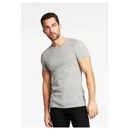 T-Shirt LINDBERGH "T-Shirt Slim Fit", Herren, Gr. 3XL, grau (grau mel), Obermaterial: 100% Baumwolle, unifarben, schmal, Rundhals, Shirts T-Shirt