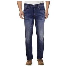 5-Pocket-Jeans HERO by John Medoox "Portland Denim Slim Straight Stretch Jeans", Herren, Gr. 36, L&auml;nge 36, blau (urban blau), Denim/Jeans, 89% Baumwolle, 10% Polyester, 1% Elasthan, straight fit lang, Jeans 5-Pocket-Jeans, Straight Fit Casual Clean Wash Denim Jeans f&uuml;r Herren