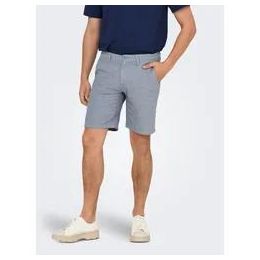 Only & Sons Chinoshorts ONLY & SONS "ONSMARK 0011 COTTON LINEN SHORTS NOOS", Damen, Gr. XXL, N-Gr, grau (flint stone), Web, Obermaterial: 73% Baumwolle, 25% Leinen, 2% Elasthan, unifarben, regular fit kniefrei, Hosen Chinoshorts