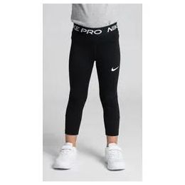 Leggings Nike SPORTSWEAR "NKG Nike PRO LEGGING", M&auml;dchen, Gr. 116 (6), N-Gr, schwarz, Jersey, Obermaterial: 83% Polyester, 17% Elasthan, kontrastfarbene Details, unifarben, Hosen Leggings, f&uuml;r Kinder