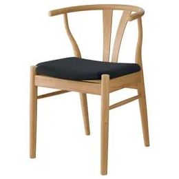 Stuhl HAMMEL FURNITURE "Freja, Massivholz Stuhl mit gepolstertem Sitz &ndash; komfortabel & robust", , eiche ge&ouml;lt, eiche ge&ouml;lt, dunkelgrau, B:53cm H:75cm T:54cm, Massivholz, Stoff, St&uuml;hle, Stuhl, Massivholz, gepolsterte Sitzfl&auml;che, versch. Farbvarianten