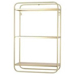 Wandregal, gold (goldfarben), B:36cm H:56cm T:15cm, Metall, HOFMANN LIVING AND MORE, Regale, Wandregal