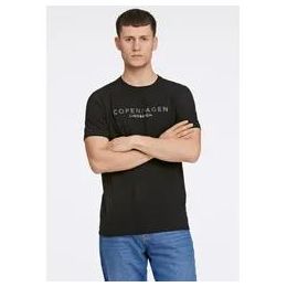T-Shirt LINDBERGH "T-Shirt Relaxed Fit", Herren, Gr. 3XL, schwarz (schwarz 424), Obermaterial: 100% Baumwolle, l&auml;ssig geschnitten, Rundhals, Shirts T-Shirt