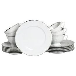 Kaffeeservice Creatable "Maria Theresia, KaffeeService 18-tlg", silber (wei&szlig;, platinfarben), 18 Stk., Porzellan, Geschirr-Sets, Kaffeeservice, Traditionelle Porzellanform