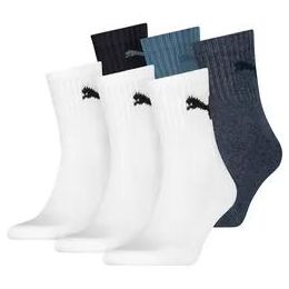 Kurzsocken Puma "Socken 6er Pack", Herren, Gr. 43-46, wei&szlig; (wei&szlig;, blau), Obermaterial: 78% Baumwolle CO. 18% Polyester PES. 2% Polyamid PA. 2% Elasthan EL., Socken