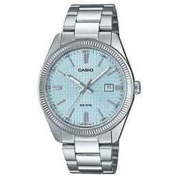 Quarzuhr, silber (silberfarben, hellblau), Casio TIMELESS COLLECTION, Armbanduhren, Damen, Quarzuhr, Armbanduhr, Damenuhr, Herrenuhr, Edelstahlarmband, analog, Tag