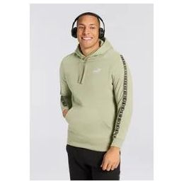 Kapuzensweatshirt Puma "ESS TAPE HOODIE FL", Herren, Gr. XL, lux army, Fleece, Obermaterial: 66% Baumwolle, 34% Polyester, bedruckt, regular fit normal, Rundhals, angesetztes B&uuml;ndchen, Sweatshirts, mit K&auml;ngurutasche, mit Kapuze, Regular Fit, Rundhalsausschnitt