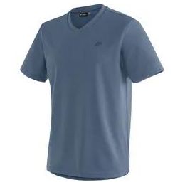 T-Shirt Maier Sports "Wali", Herren, Gr. 4XL, blau (jeansblau), 100% Polyester, Rundhals, Shirts T-Shirt, Herren Kurzarmshirt, leichtes Sommer Funktionsshirt, V-Ausschnitt