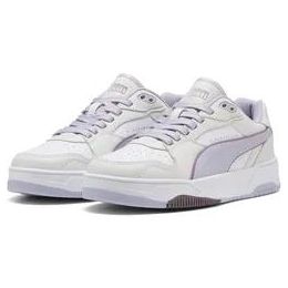Sneaker Puma "RBD BREAK LOW", Damen, Gr. 38,5, wei&szlig; (feather gray, lila crush, Puma wei&szlig;), Leder, mehrfarbig, Schuhe Sneaker, aus Leder, Innenmaterial aus Textil, mit Schn&uuml;rverschluss