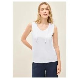 Tr&auml;gertop Cecil, Damen, Gr. XL (44), wei&szlig;, Web, 50% Baumwolle, 50% Modal, unifarben, normal normal, V-Ausschnitt, Umschlagbund, Tops Tr&auml;gertop, im soften Baumwoll-Mix