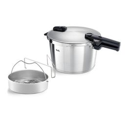 Fissler Schnellkochtopf Vitaquick&reg; Premium, Silber, Edelstahl, Metall, 8,0 L, Handmade in Germany, Druckregelventil, Sicherheitsventil, Sicherheitsdichtung, Sicherheitsverschluss, Gegengriff, Kochen, T&ouml;pfe, Schnellkocht&ouml;pfe