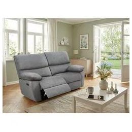 2-Sitzer Home Affaire "LANNOY, mit manueller o. elektrischer Relaxfunktion in beiden Sitzen.", grau (anthrazit), B:146cm H:96cm T:94cm, Sofas, Elektrische Variante mit USB A/C. Federkern, Webstoff, Topseller