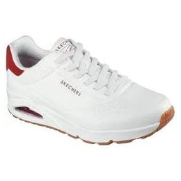 Sneaker Skechers "Harry Kane - Off Pitch Collection: Uno - Harry Kane Air", Herren, Gr. 47,5, rot (wei&szlig;, weinrot), Lederimitat, Textil, Schuhe Sneaker, Schn&uuml;rschuh signiert vom weltbekannten Fu&szlig;ballstar Harry Kane, Topseller