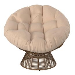 Ambia Garden Garten-Relaxsessel Papasansessel, Beige, Metall, Kunststoff, F&uuml;llung: Baumwolle (recycelt), 96x86x78 cm, Gartenm&ouml;bel, Gartenst&uuml;hle, Liegest&uuml;hle