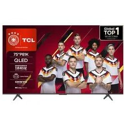 TCL QLED-Fernseher "75P81KXB", Energieeffizienz: F (A-G), schwarz, 75 &prime;&prime;, Fernseher, 144Hz, Multi-HDR, Dolby Vision, Game Master, Smart TV, Apple TV, ONKYO