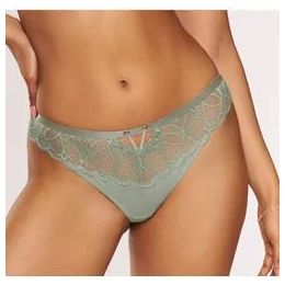 String Lascana "Alicia", Damen, Gr. 36/38, gr&uuml;n (salbei), Microtouch, Obermaterial: 84% Polyamid, 16% Elasthan, Unterhosen String, mit sch&ouml;nem Bund aus feiner Spitze