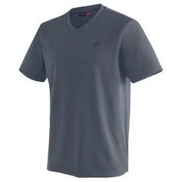 T-Shirt Maier Sports "Wali", Herren, Gr. 4XL, grau, 100% Polyester, Rundhals, Shirts T-Shirt, Herren Kurzarmshirt, leichtes Sommer Funktionsshirt, V-Ausschnitt