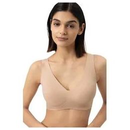 Bustier Mey "Invisibles", Damen, Gr. L, N-Gr, beige (cream tan), Obermaterial: 77% Polyamid, 23% Elasthan, BHs Bustier, herausnehmbare Pads, tiefer V-Ausschnitt, b&uuml;gellos