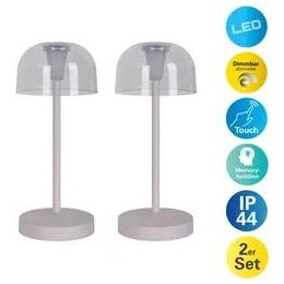 N&auml;ve N&Auml;VE LED Tischleuchte "Gomba 18,5 cm", wei&szlig;, 1, &Oslash; 8cm H: 18,5cm, 2 Stk., Leuchten, 2er Set, aufladbar, USB Kabel, Memoryfunktion, stufenlos dimmbar, LED Tischleuchte