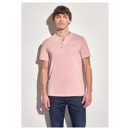 T-Shirt Street One MEN, Damen, Gr. L (42), orange (pastel peach), Stoff, 50% Polyester, 38% Baumwolle, 12% Viskose, unifarben, normal normal, Rundhals, B&uuml;ndchen, Shirts T-Shirt, aus softem Materialmix