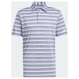 Poloshirt Adidas PERFORMANCE "TWO-COLOR STRIPED", Herren, Gr. XXL, wei&szlig; (grau three, wei&szlig;), Obermaterial: 100% Polyester, Shirts, klassischer Stil, mit Allover-Print, aus Pikeematerial