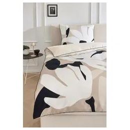 Bettw&auml;sche Musterring "Harmony", beige (natur), B/L: 155cm x 220cm, 1 Stk., 1 Stk., Satin, B/L: 80cm x 80cm, 2 Stk., Satin, 100% Baumwolle, Bettw&auml;sche, Bettw&auml;sche, Satinbettw&auml;sche aus 100% reiner Baumwolle