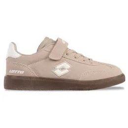 Sneaker Lotto, Kinder, Gr. 31, taupe, wei&szlig;, Synthetik, mehrfarbig, Schuhe Sneaker, - praktisch: mit Elastiksenkeln - ganz ohne Schn&uuml;ren