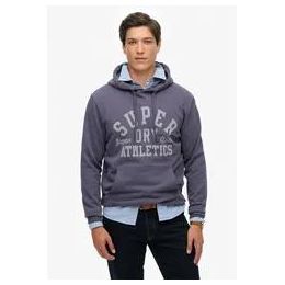 Kapuzensweatshirt Superdry "SD-ATHLETIC ESS HOODIE", Herren, Gr. 3XL, beige (graustone), Sweatware, Obermaterial: 100% Seide, bedruckt, normal, Rundhals, Rippb&uuml;ndchen, Sweatshirts