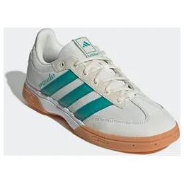 Hallenschuh Adidas PERFORMANCE "SPEZIALIST INDOOR", Herren, Gr. 46, sanftes wei&szlig;, pure teal, cloud wei&szlig;, Synthetik, Textil, Schuhe Hallenschuh, geeignet f&uuml;r jeden Hallensport