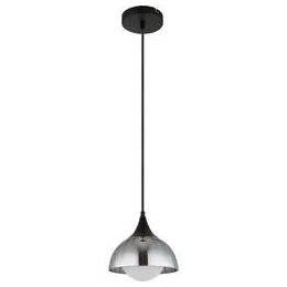NOWA Pendelleuchte "EVA", schwarz, 1, &Oslash; 20cm H: 120cm, 1 Stk., Leuchten, Glas, Glaskugel opal, H&auml;ngelampe, Wohnzimmer, Esstisch, Pendelleuchte