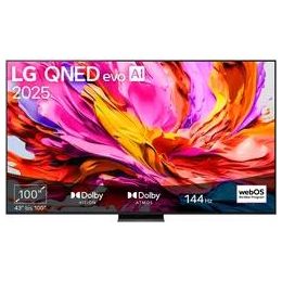 LG QNED-Fernseher "100QNED86A6", Energieeffizienz: F (A-G), schwarz (silber, schwarz), 100 &prime;&prime;, Fernseher