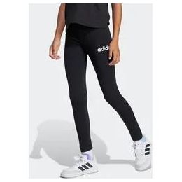 Leggings Adidas SPORTSWEAR "ESSENTIALS KIDS", M&auml;dchen, Gr. 164, N-Gr, schwarz-wei&szlig; (schwarz, wei&szlig;,), Obermaterial: 93% Baumwolle, 7% Elasthan, Hosen Leggings, sportlicher Stil, f&uuml;r Kinder, aus Baumwolle mit Elasthan