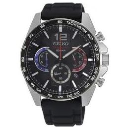 Chronograph Seiko, schwarz (schwarz, schwarz), Armbanduhren, Herren, Chronograph, Armbanduhr, Quarzuhr, Herrenuhr, Stoppfunktion, Datum