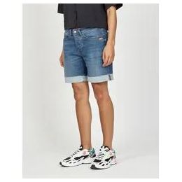 Boyfriend-Hose Gang "94NICA SHORTS", Damen, Gr. 28, N-Gr, blau (lovely denim blau), Denim/Jeans, Obermaterial: 90% Baumwolle, 8% Polyester, 2% Elasthan, used, kurz, Hosen, mit offener Kante und Umschlagsaum