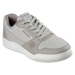 Sneaker Skechers "Harry Kane - Off Pitch Collection: Koopa - Harry Kane Court", Herren, Gr. 47,5, grau, Leder, Schuhe Sneaker, Retro Sneaker signiert vom weltbekannten Fu&szlig;ballstar Harry Kane