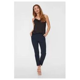 Stoffhose Freequent "FQSOLVEJ-PANTS", Damen, Gr. S, L&auml;nge 30, blau (salute), Web, Obermaterial: 76% Viskose, 21% Polyamid, 3% Elasthan, unifarben, figurbetont lang, Hosen Stoffhose, Sommerhose kn&ouml;chellang im Chino-Stil